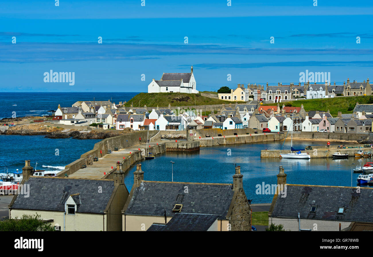 Fishing Village Findochty At The Moray Firth, Scotland, Uk Stock Photo ...