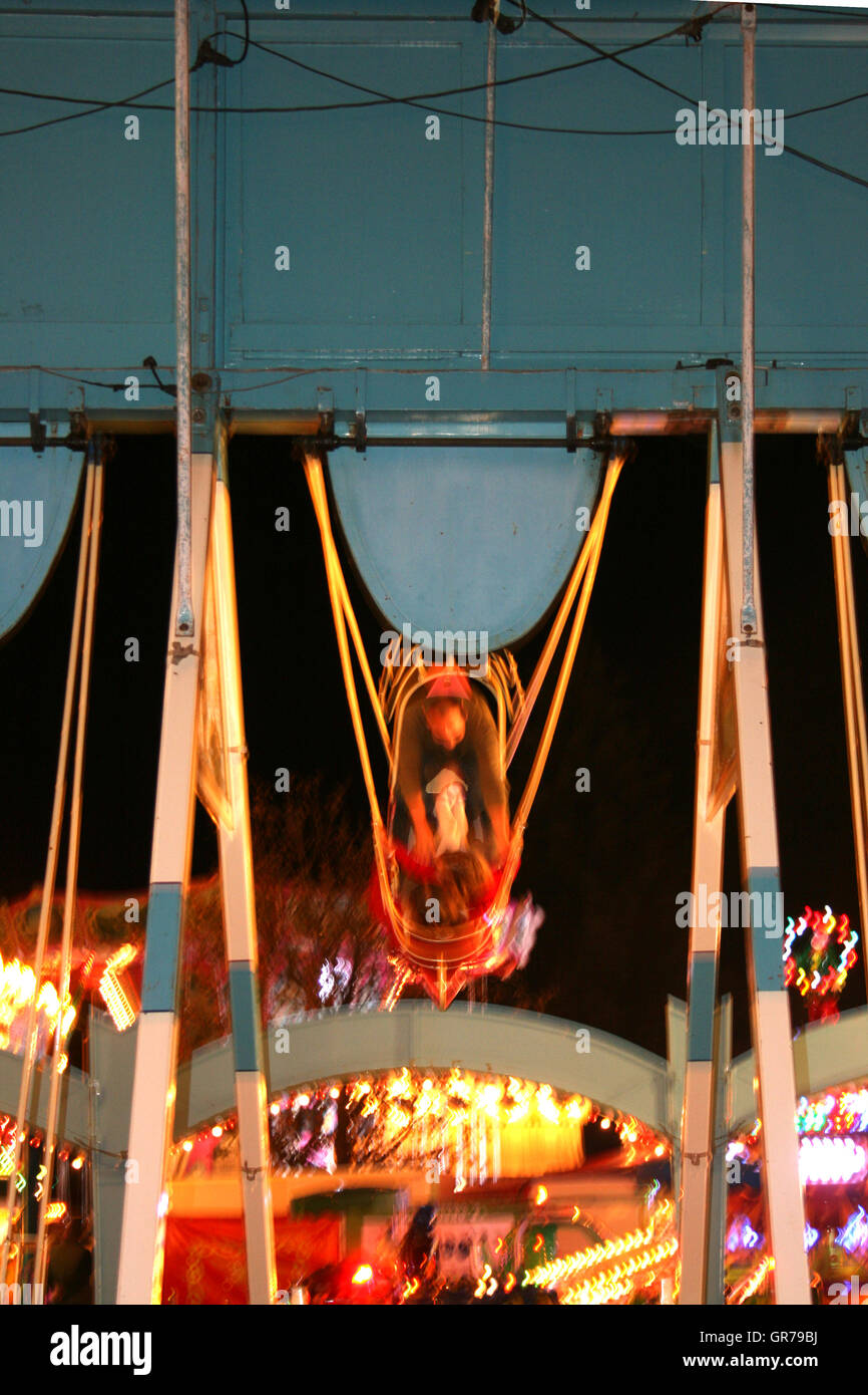 Evening In A Fairground Stock Photo - Alamy