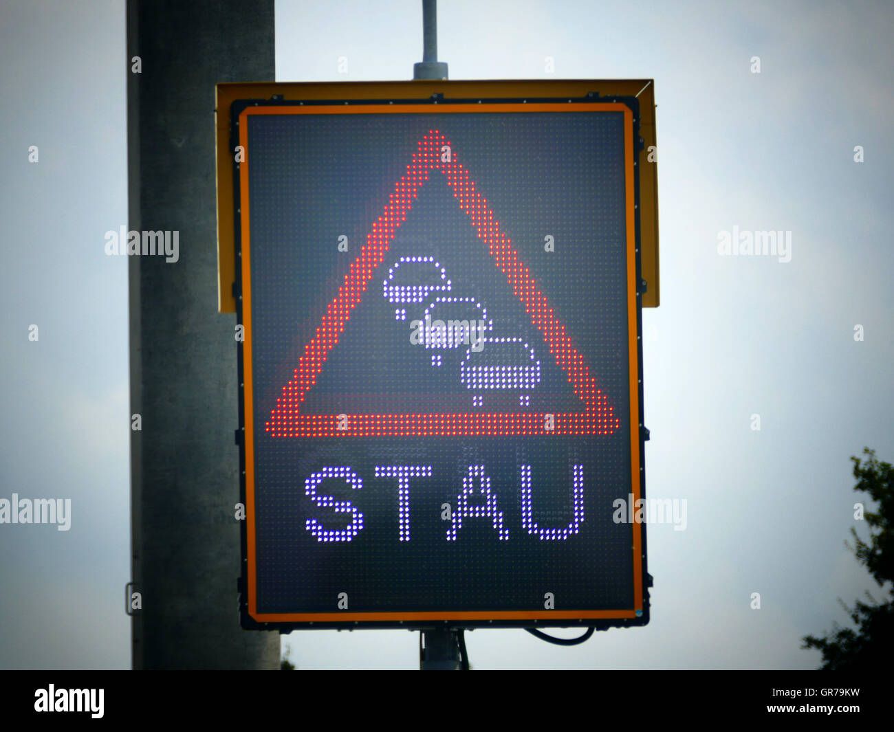 Europe Germany German Autobahn Motorway Expressway Traffic Jam sign ...