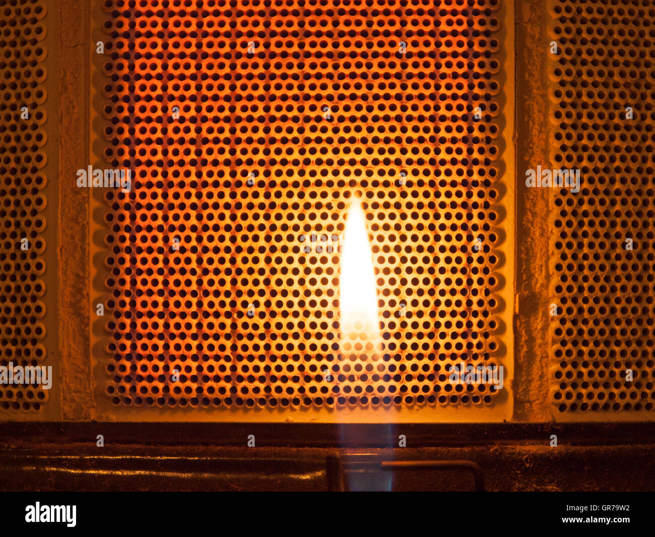 Gas Flame Heating A Gas Heater, Closeup Stock Photo - Alamy