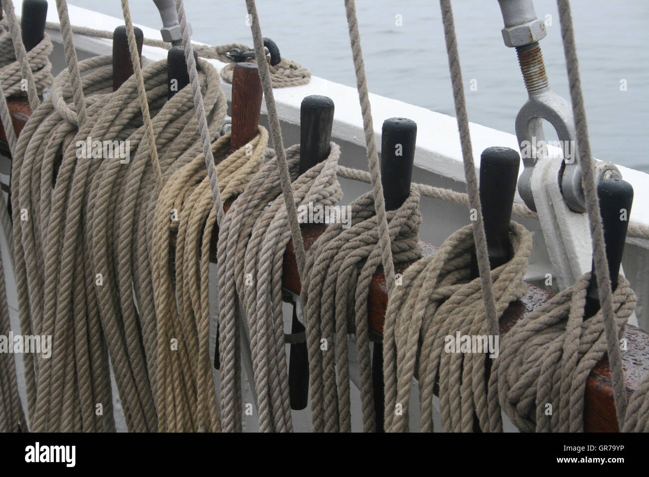 Rigging Of A Sailing Ship Stock Photo - Alamy