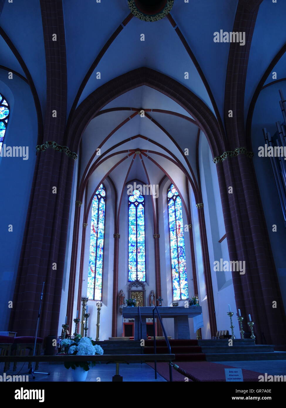 St Stephan Church Chagall Blue light Mainz Rheinland-pfalz Rhineland ...