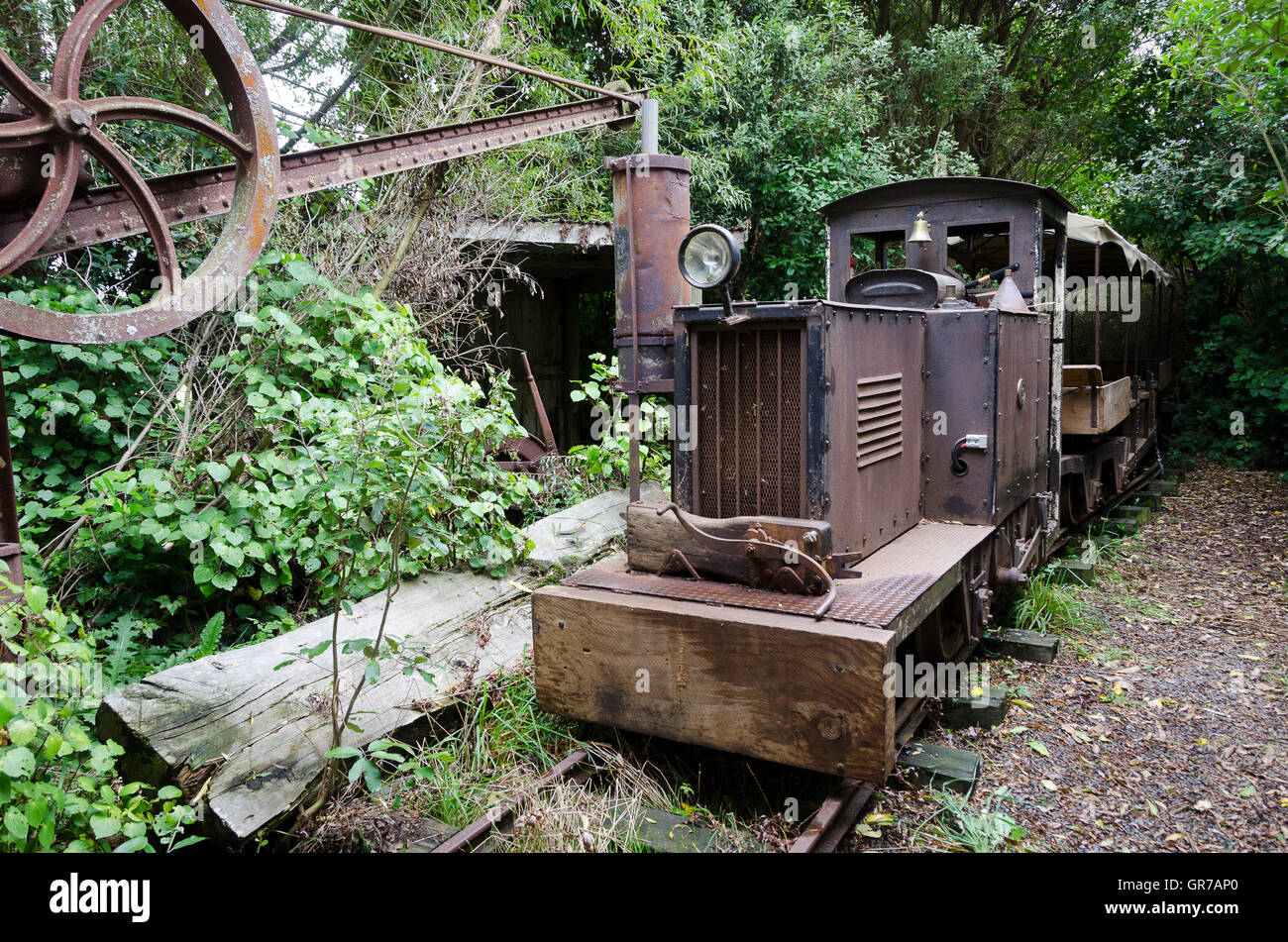 Diesel locomotive on Tawhiti Bush Railway at Tawhiti Museum, Hawera ...
