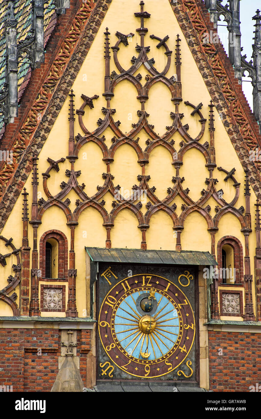 Architecture of the Market square in Wroclaw, Poland. Wroclaw is the ...