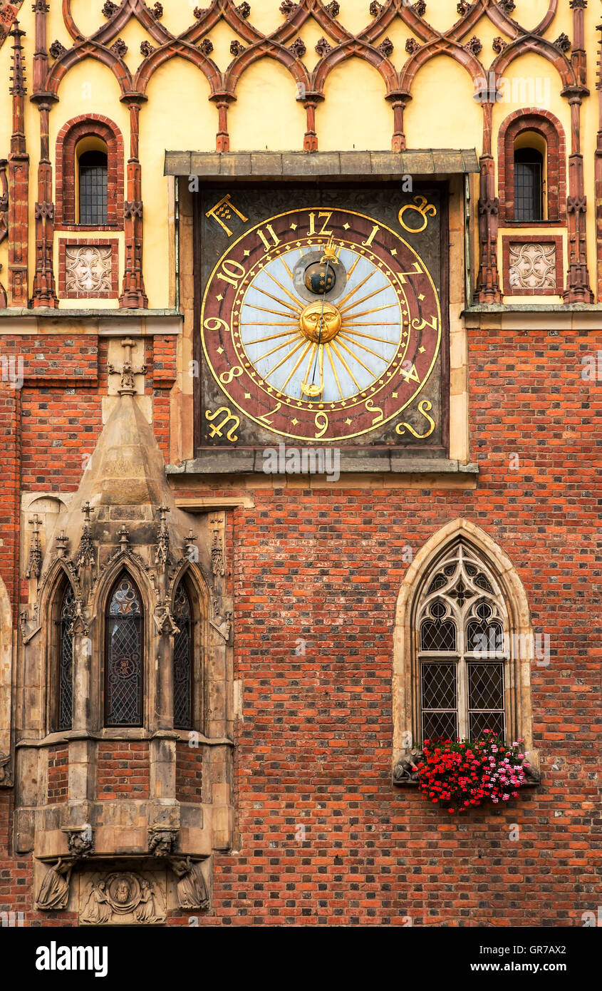 Architecture of the Market square in Wroclaw, Poland. Wroclaw is the ...