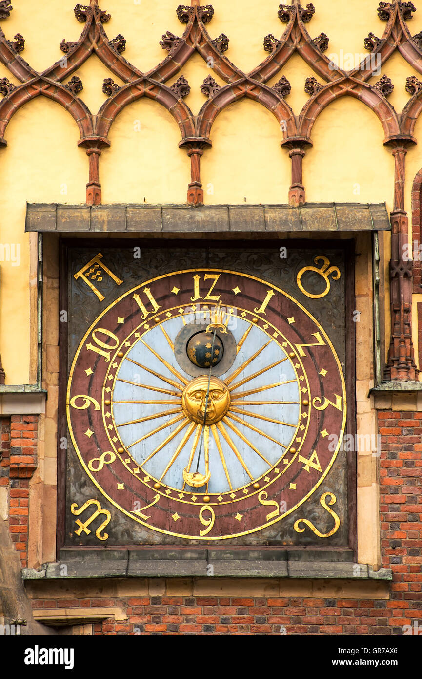 Architecture of the Market square in Wroclaw, Poland. Wroclaw is the ...