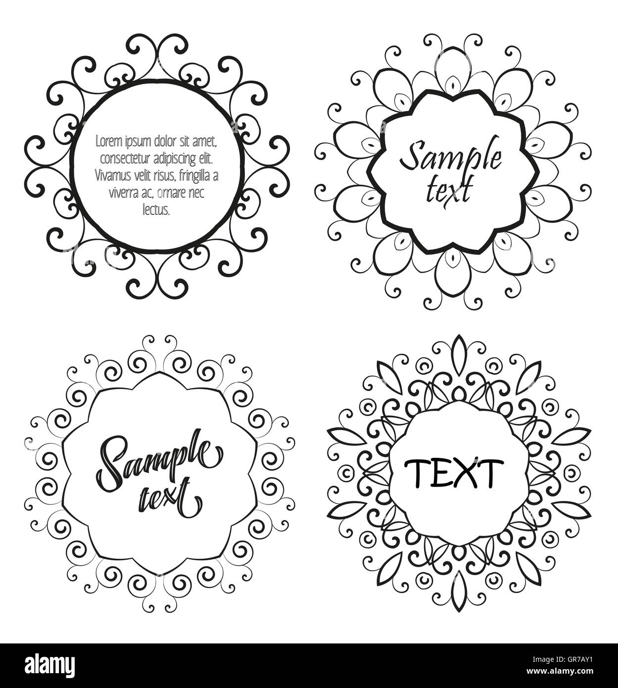 Lace pattern floral Black and White Stock Photos & Images - Alamy