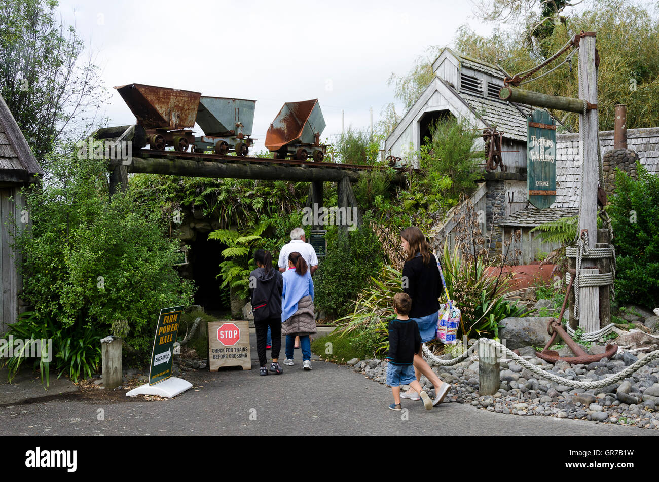 People visiting Tawhiti Museum, Hawera, Taranaki, North Island, New ...
