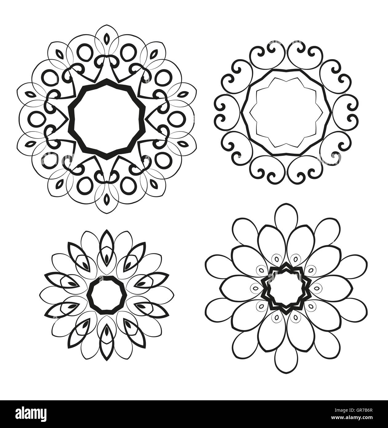 Vector floral calligraphy Black and White Stock Photos & Images - Alamy