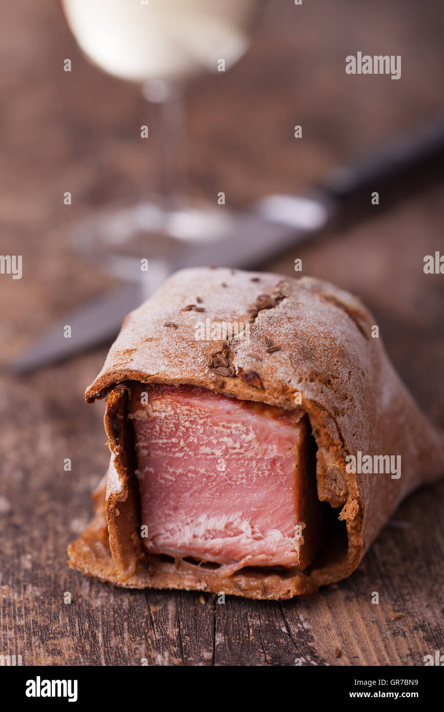 Ham In Bread Stock Photo - Alamy