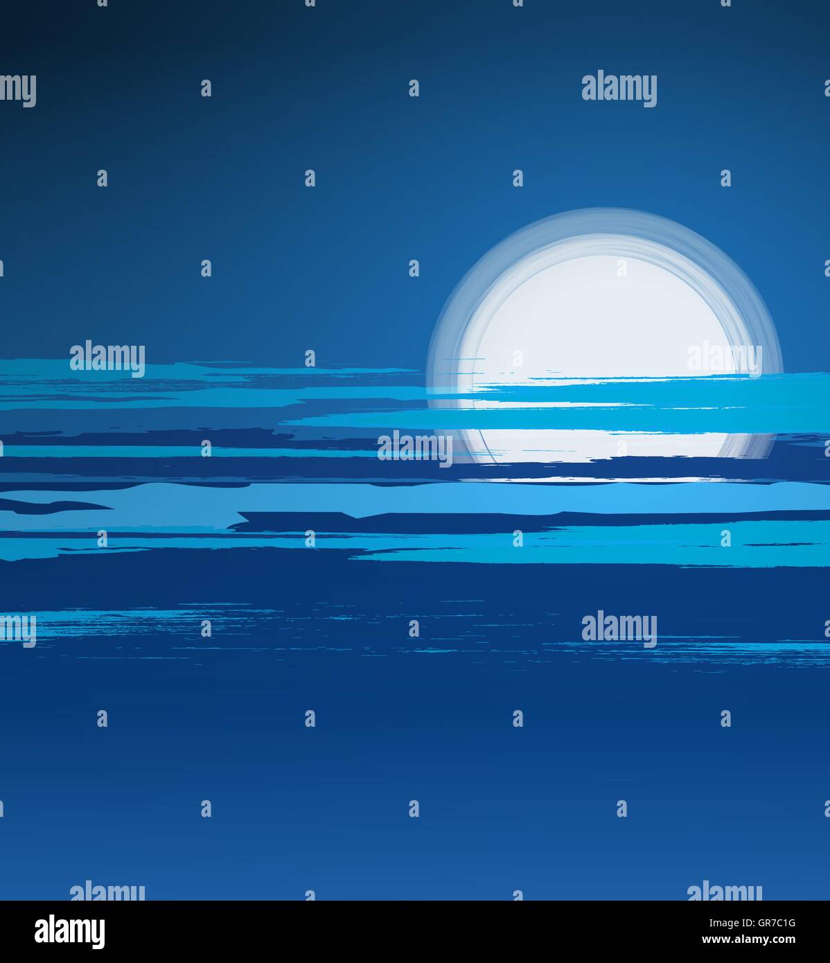 Summer night landscape Stock Vector Image & Art - Alamy