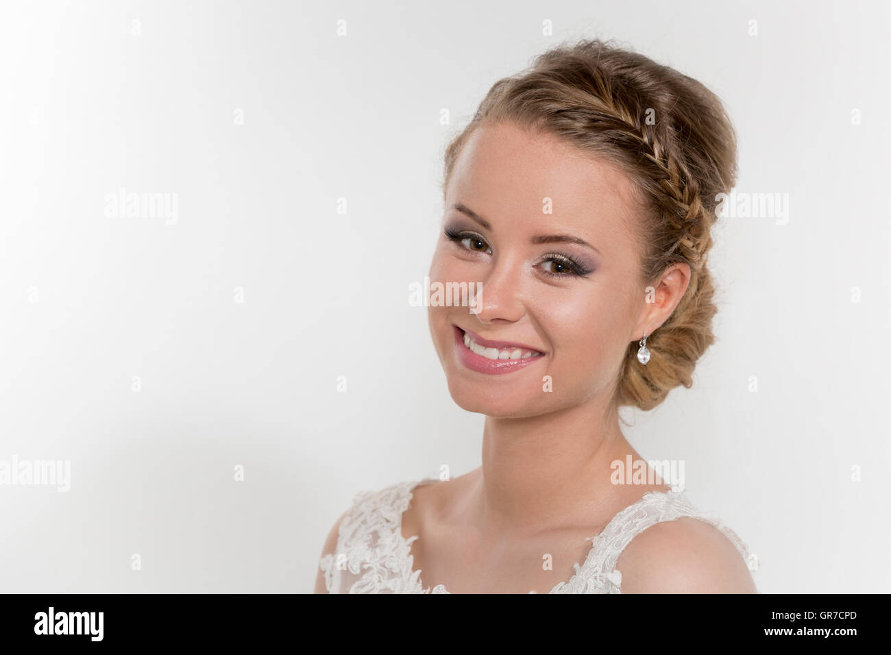 Portrait Of A Perfect Made-Up And Coiffed Young Woman Stock Photo - Alamy