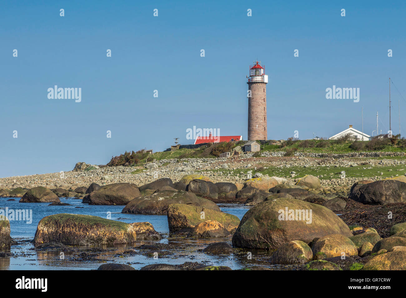 The 28 M High Lighthouse Lista Fyr Is The Symbol Of The Small Peninsula ...