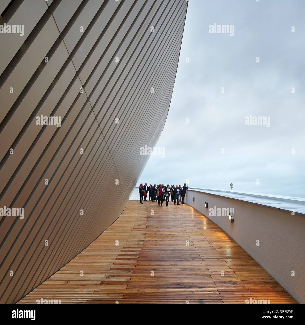 Viewing platform with pitched exterior wall. Centre du Congres, Mons ...