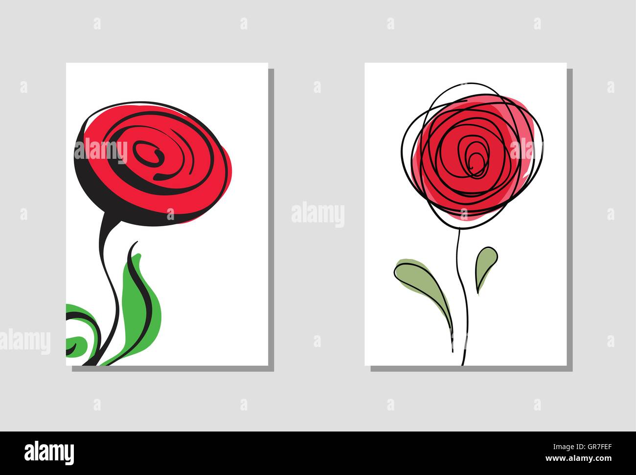 Vertical red garden flower Stock Vector Images - Alamy