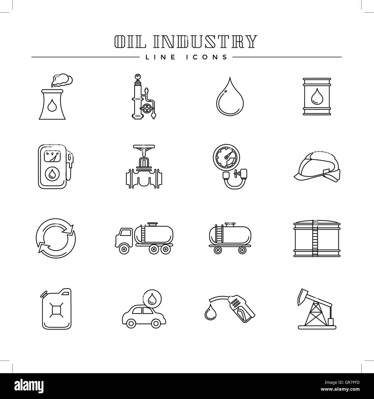 Oil industry and energy, line icons set Stock Vector Image & Art - Alamy