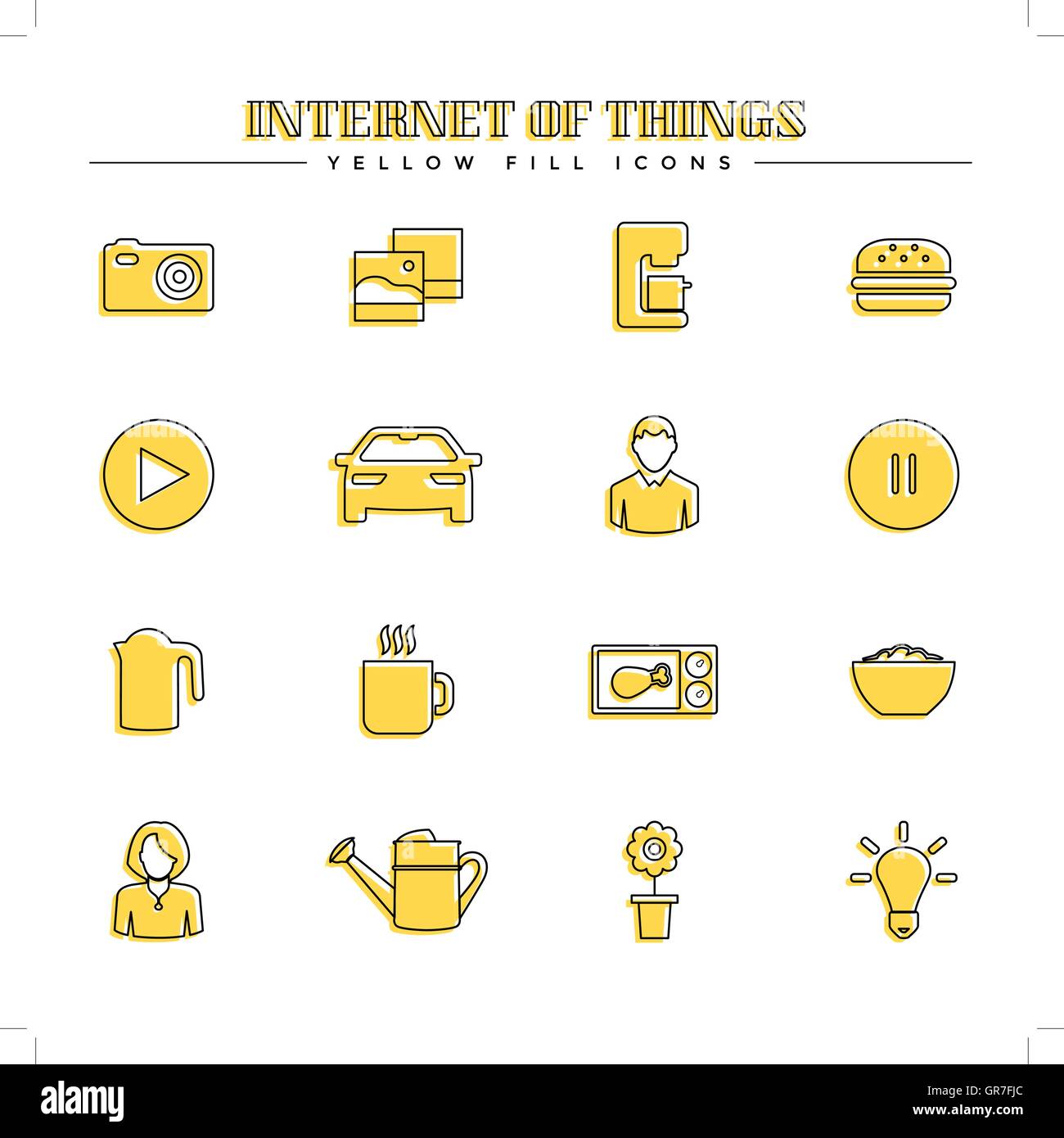 Iot line icons internet Stock Vector Images - Alamy