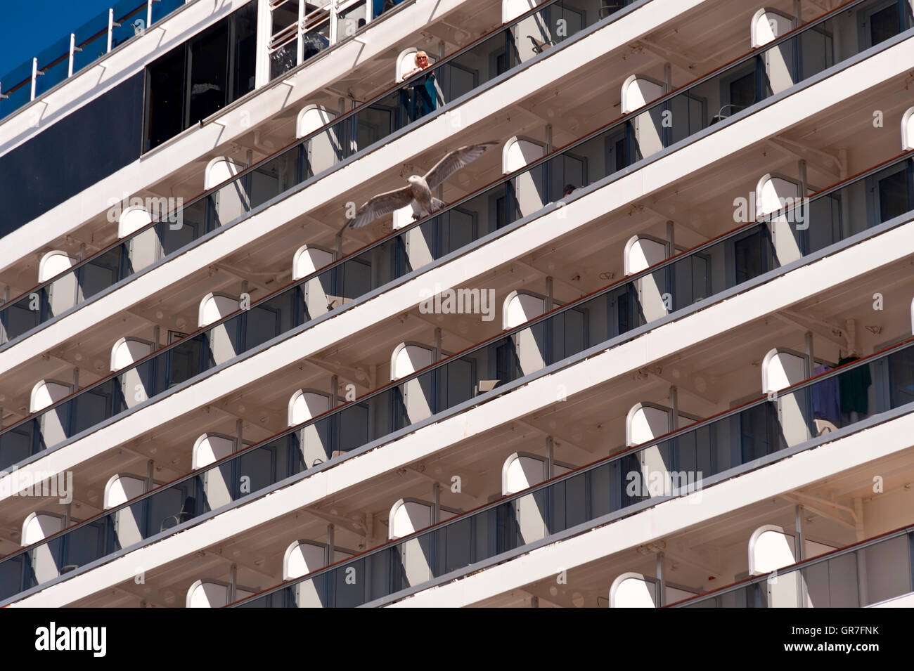 Cruiser Queen Elizabeth In Port Of Kiel, Germany, 24.07.12 Stock Photo ...
