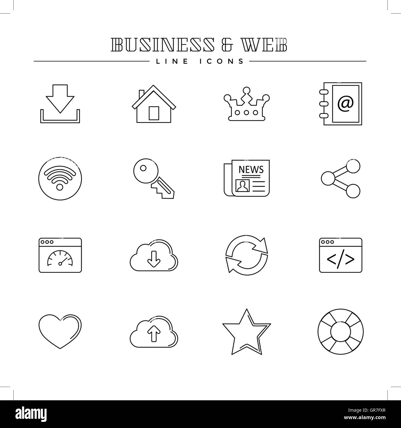 Business and web, line icons set Stock Vector Image & Art - Alamy