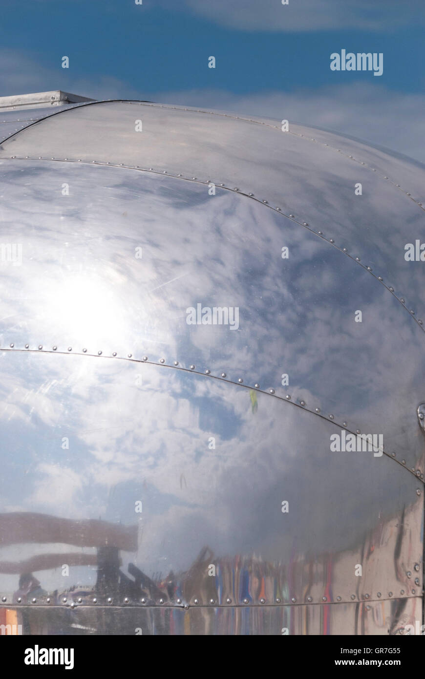 Reflections On An Aluminium Trailer Stock Photo - Alamy