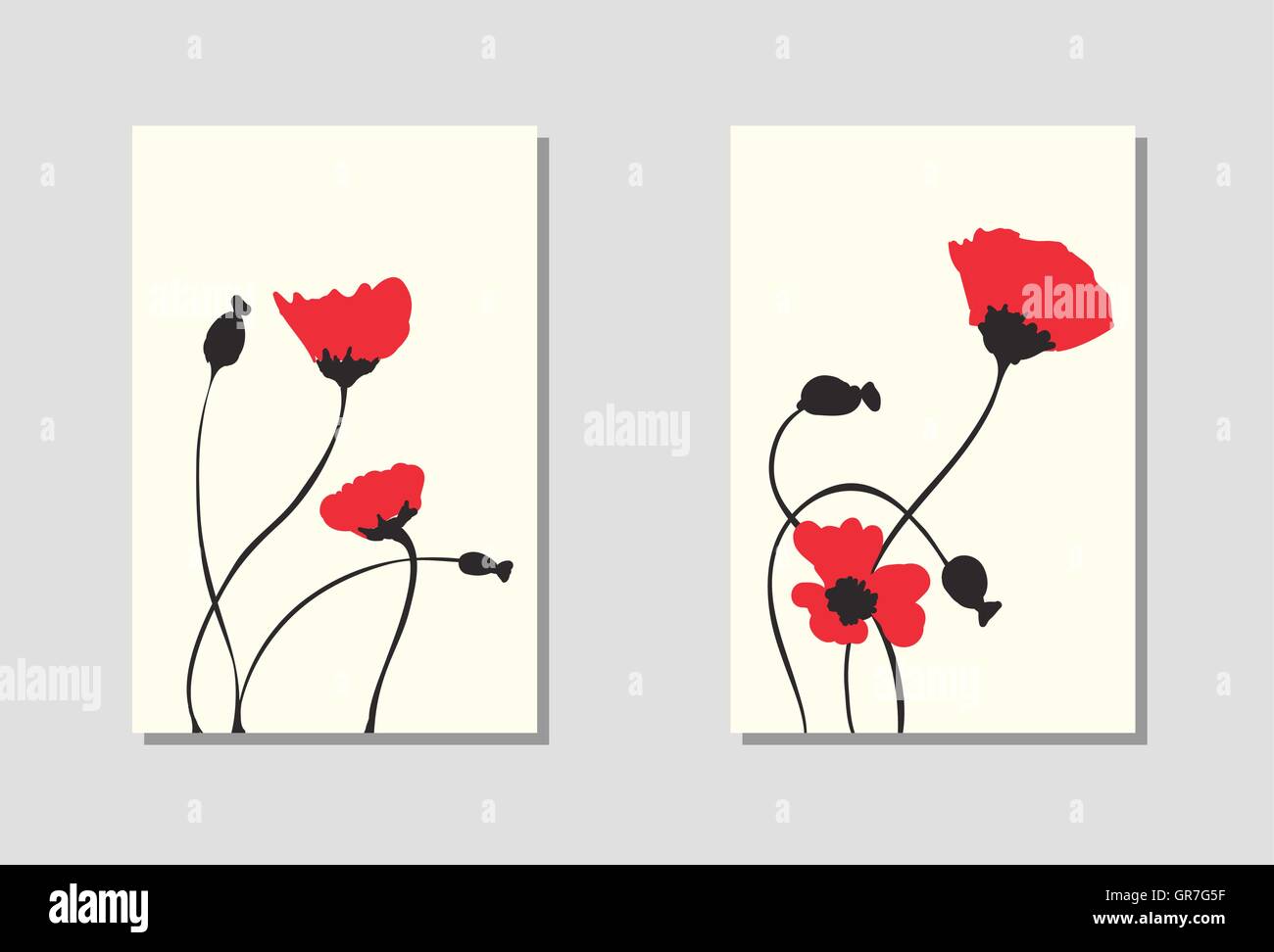Vertical red garden flower Stock Vector Images - Alamy