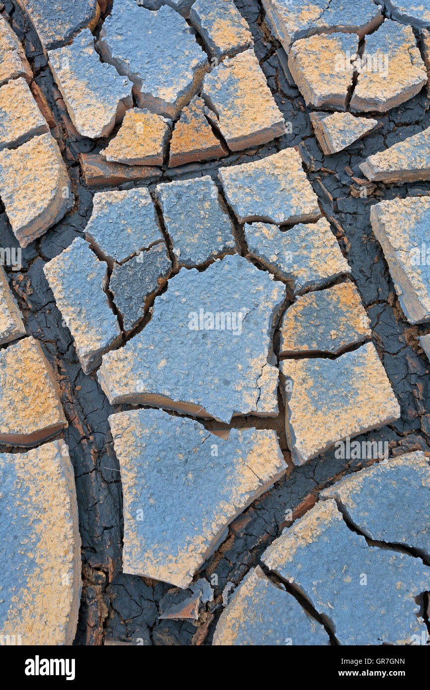 Patterns in the dried mud at Hverir geothermal field Iceland Stock ...