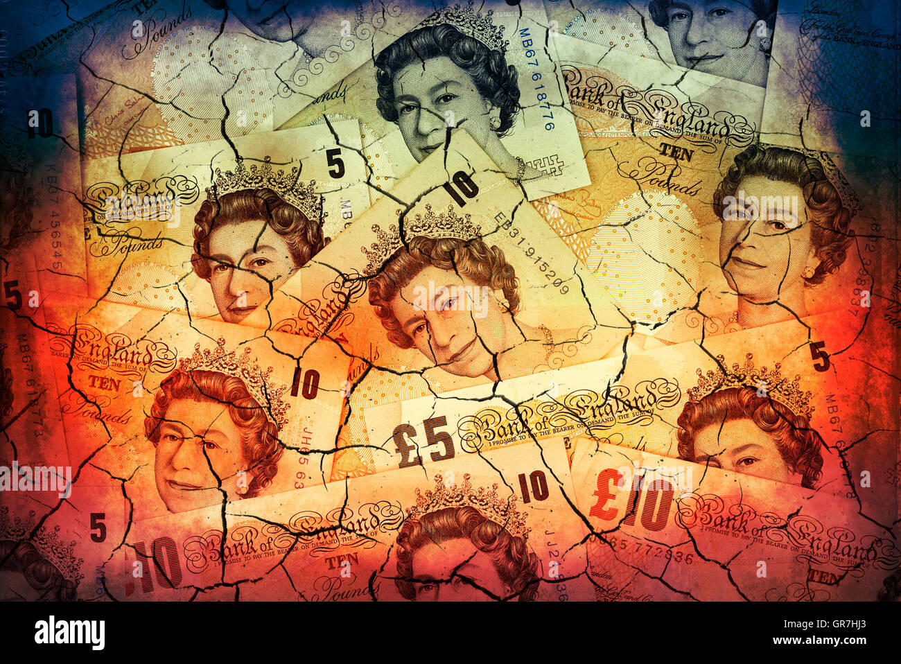 English notes banknotes bill bills hi-res stock photography and images ...