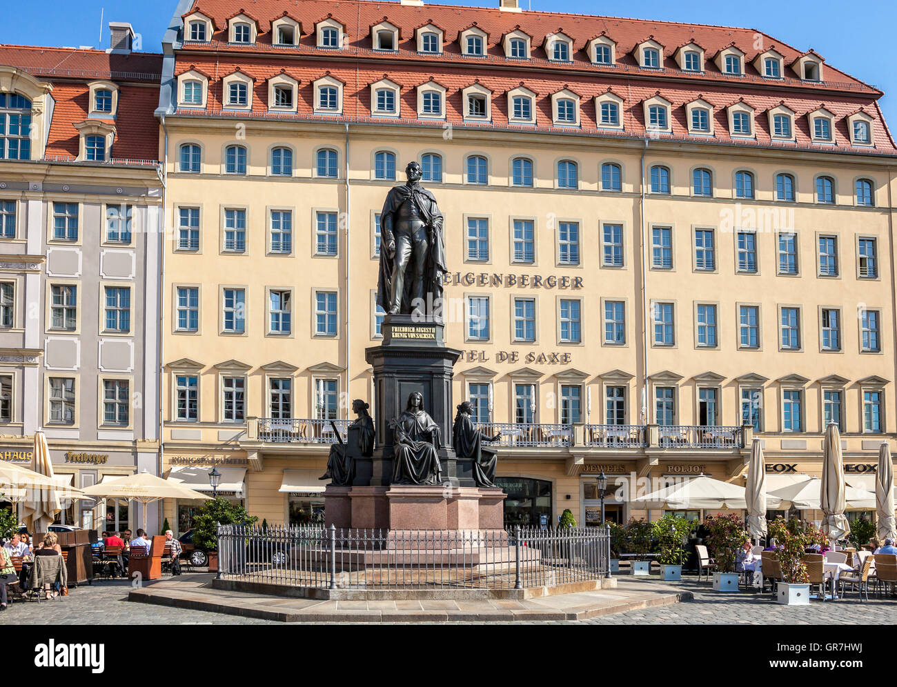 Friedrich August Monument At Neumarkt In Dresden Stock Photo - Alamy