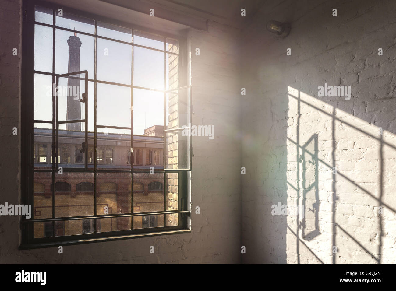 Window In A Factory Stock Photo - Alamy