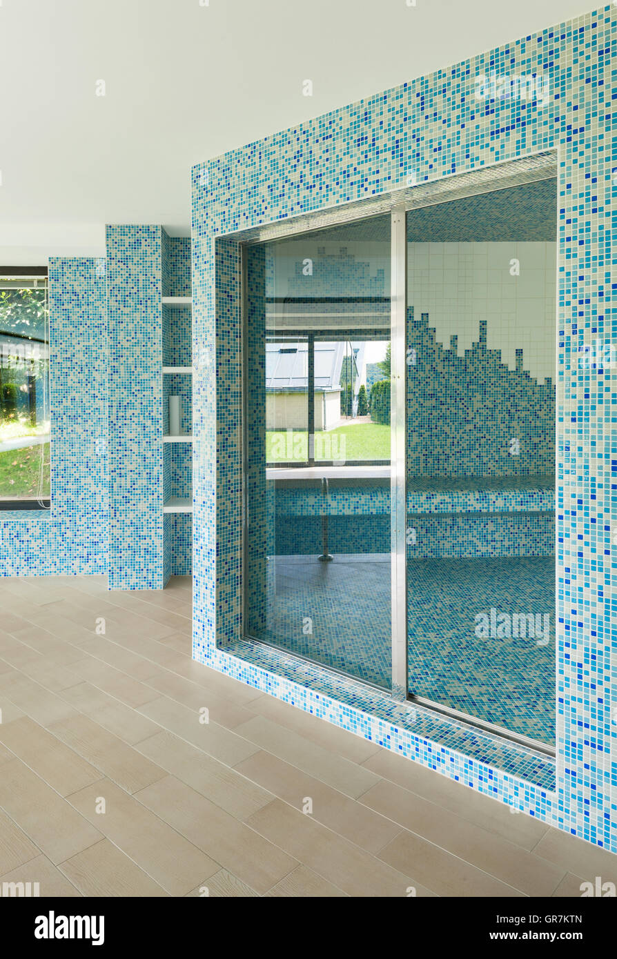 interior home, swimming pool, detail, door Stock Photo - Alamy