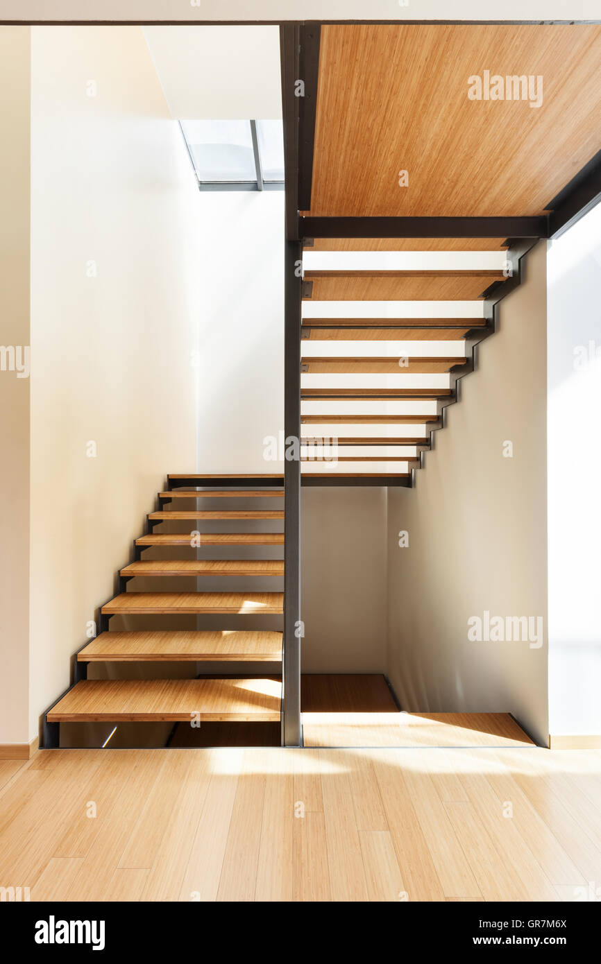interior of a modern house, stair view Stock Photo - Alamy