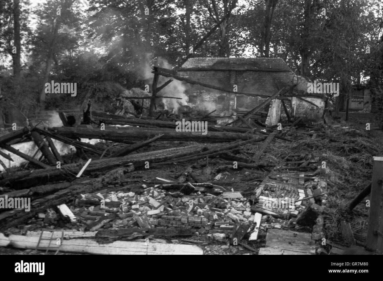 Smoke in house fire Black and White Stock Photos & Images - Alamy