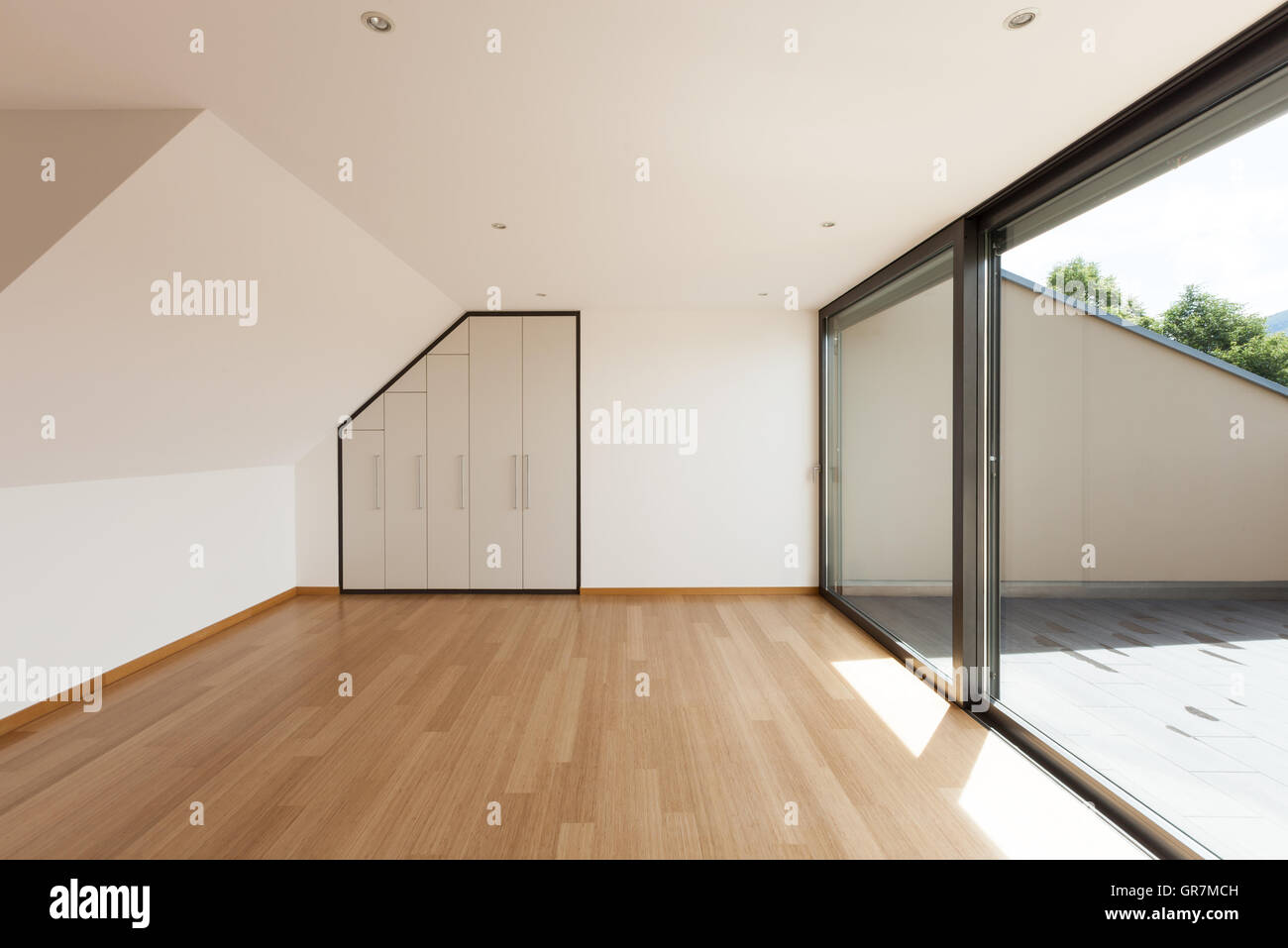 Interior modern house, wide room with window Stock Photo - Alamy