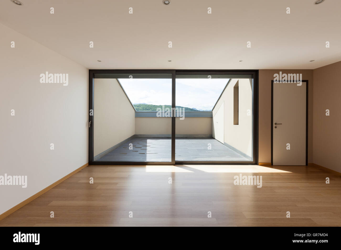 Interior modern house, wide room with window Stock Photo - Alamy