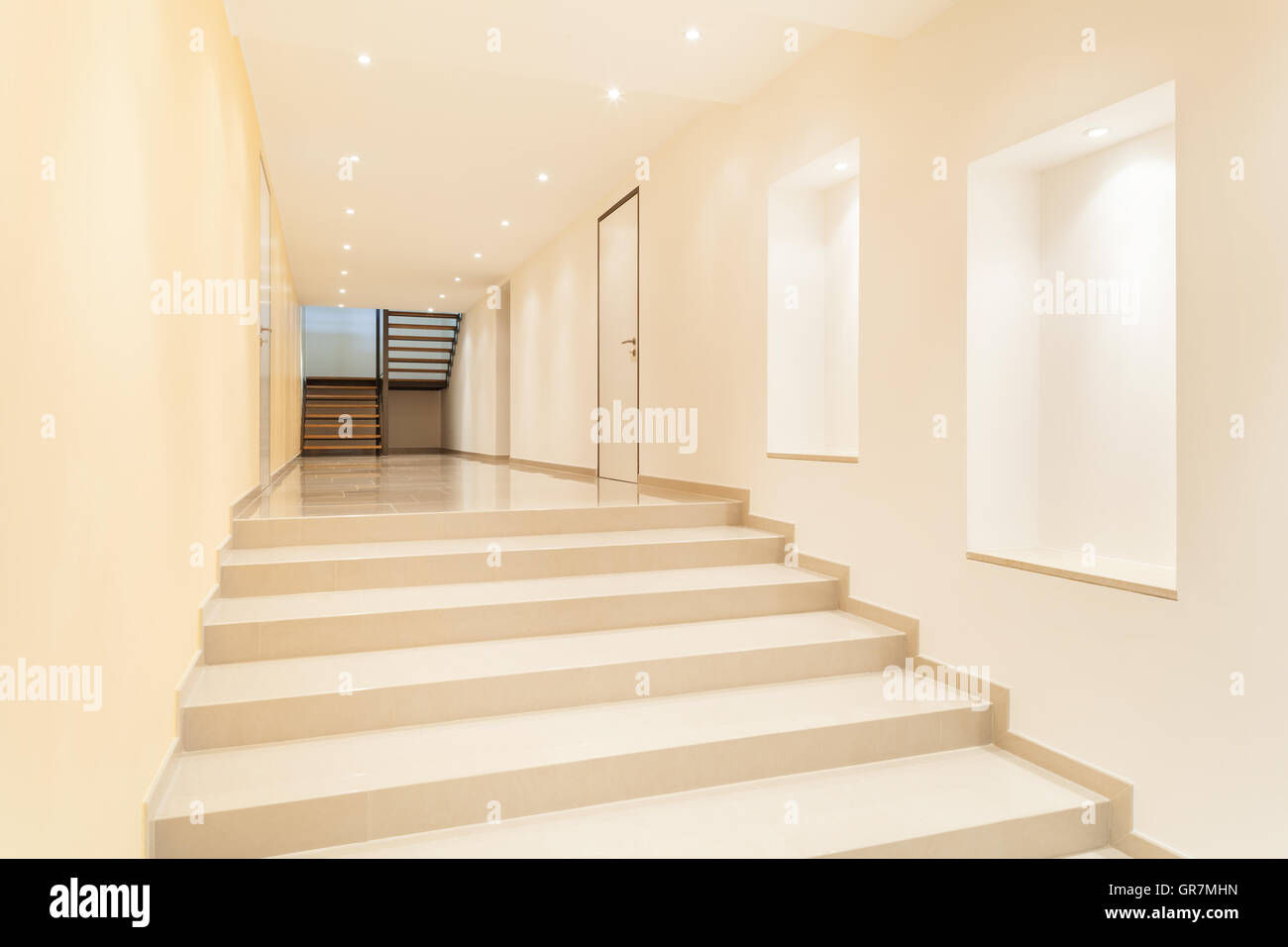 Interior modern building, large corridor Stock Photo - Alamy