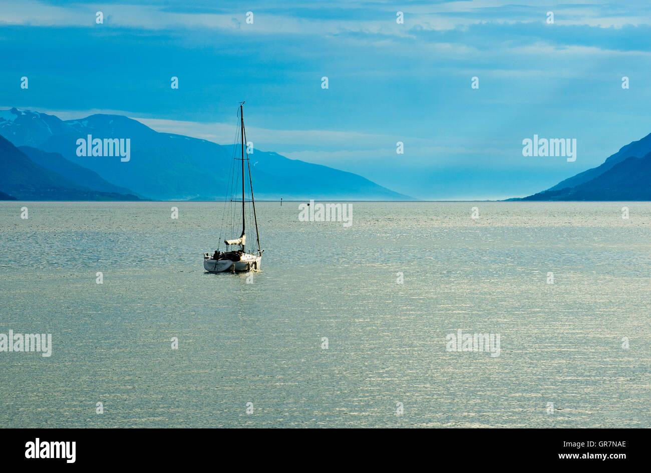 Boat Crusing On The Moldefjord Near Molde Norway Stock Photo - Alamy