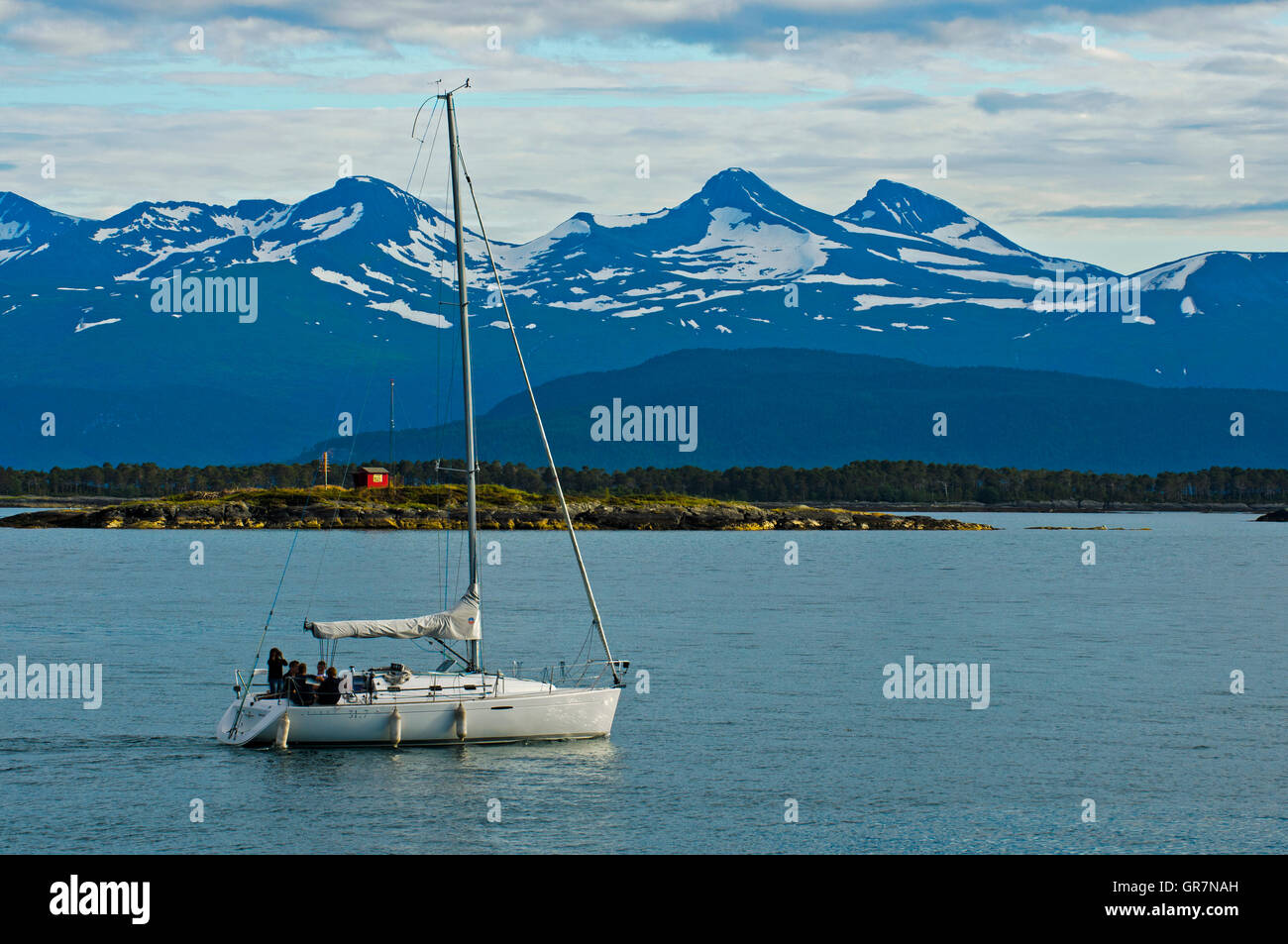 Boat Crusing On The Moldefjord Near Molde Norway Stock Photo - Alamy