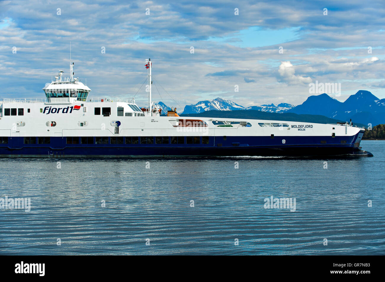 Ferry Moldefjord In The Moldefjord Near Molde, Norway Stock Photo - Alamy