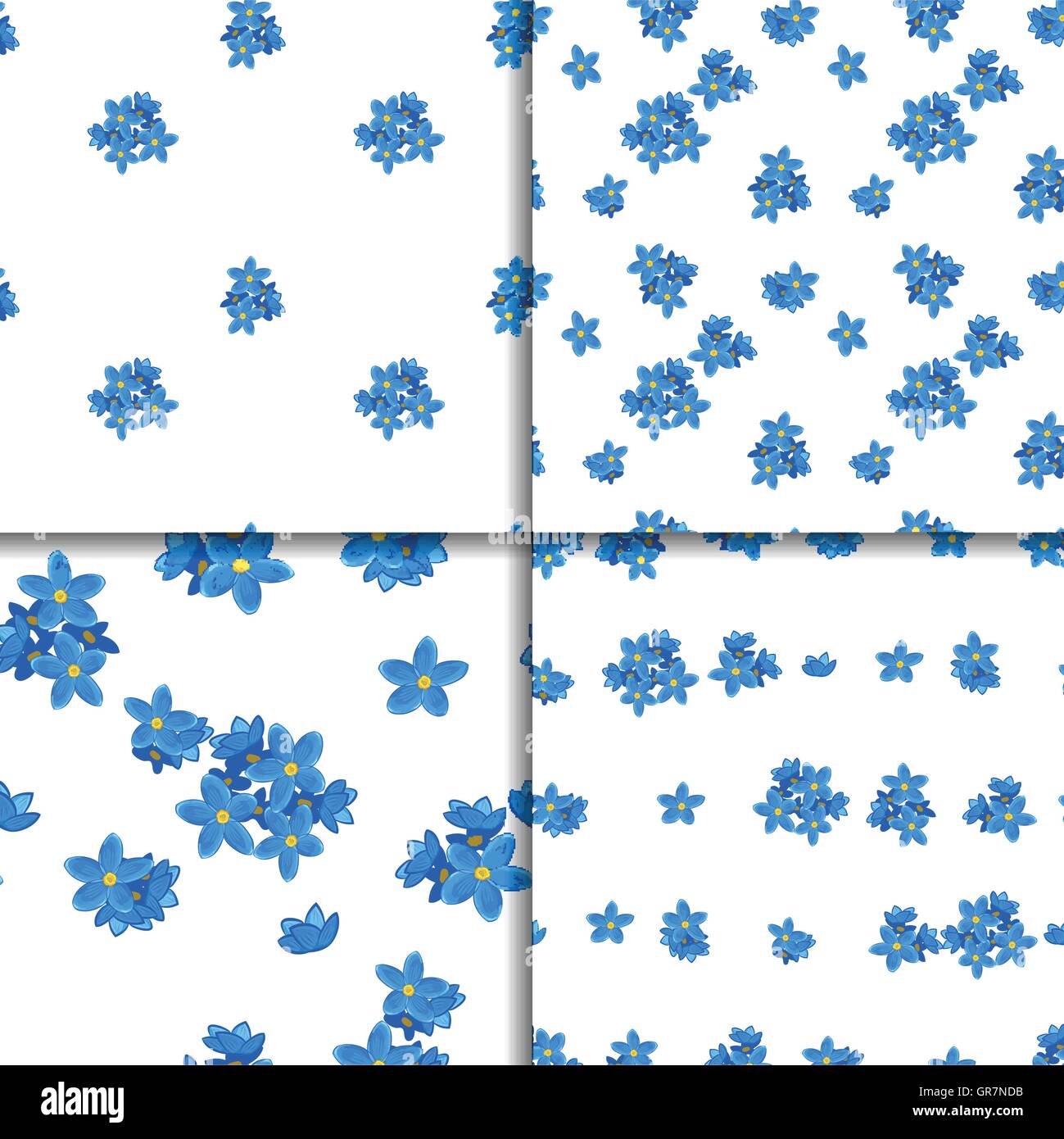 Seamless forget-me-not pattern set Stock Vector Image & Art - Alamy