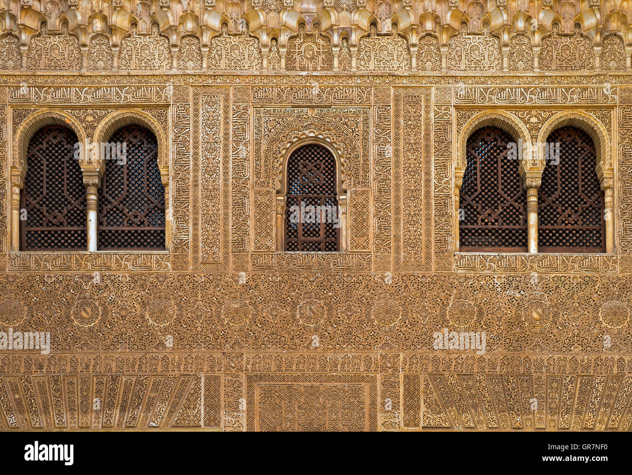 Front Of Building With Moorish Arabesques, Alhambra, Unesco World ...