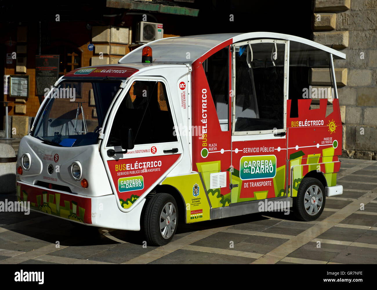 Environmentally Friendly Electric Bus In The Centre Of Granada, Spain ...
