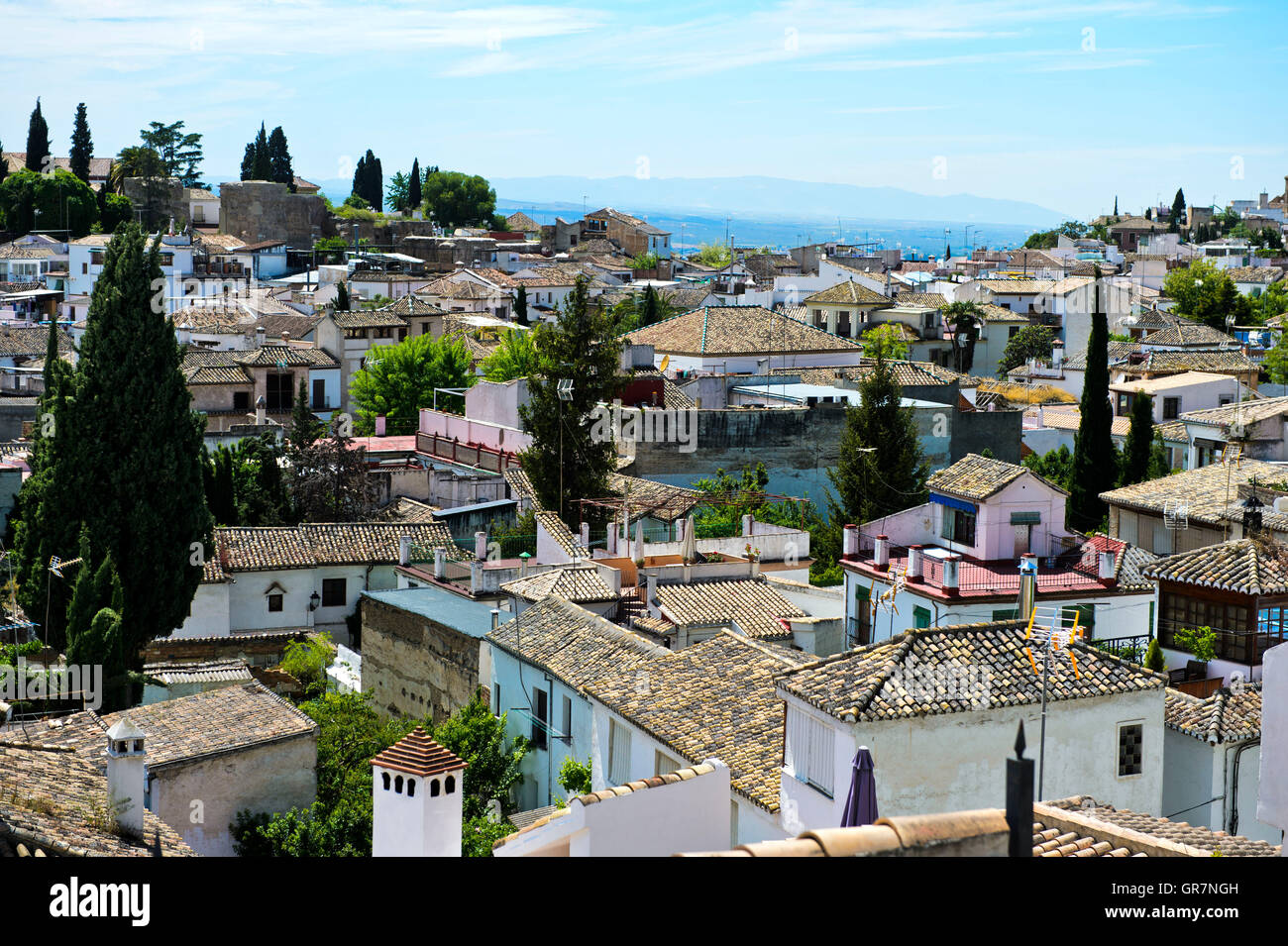 Old Town District Albayzin, Granada, Spain Stock Photo - Alamy