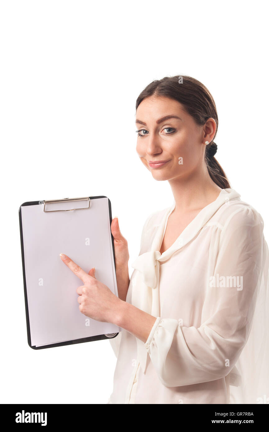 Woman With A Clipboard Stock Photo - Alamy