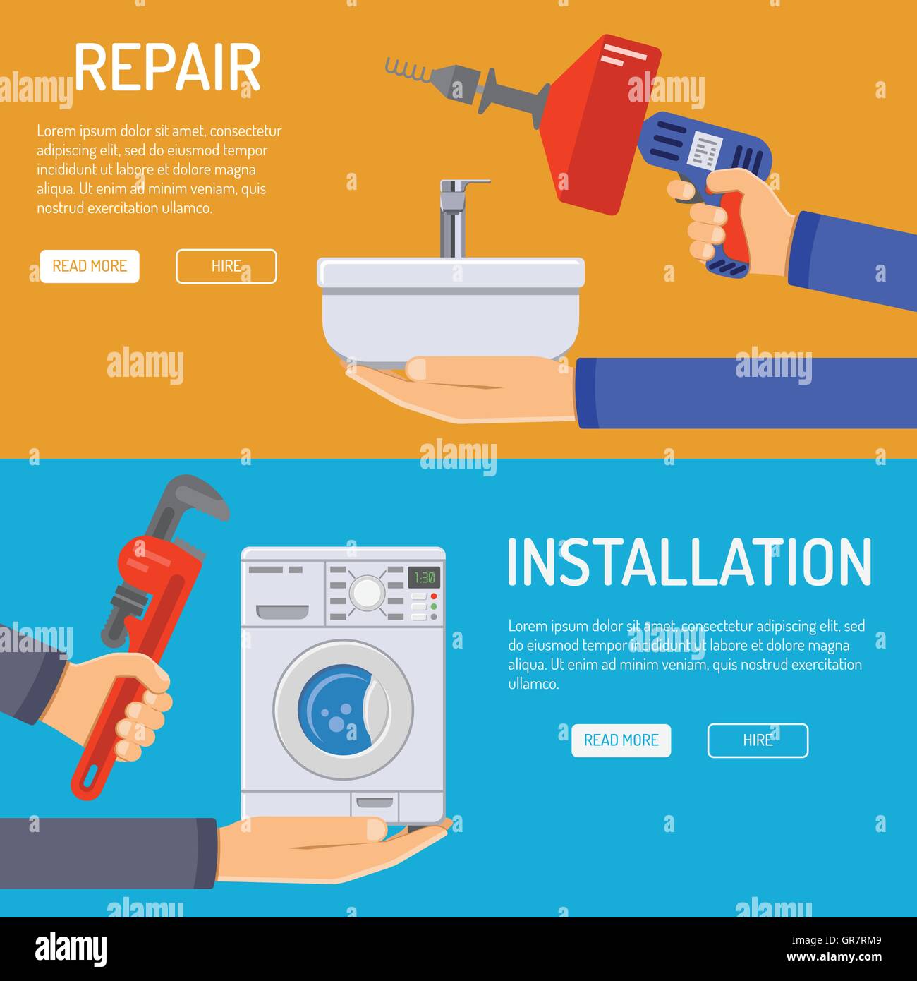 Plumbing service infographics hi-res stock photography and images - Alamy