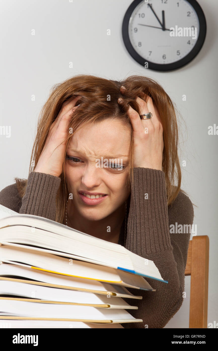 Stressed out student studying hi-res stock photography and images - Alamy