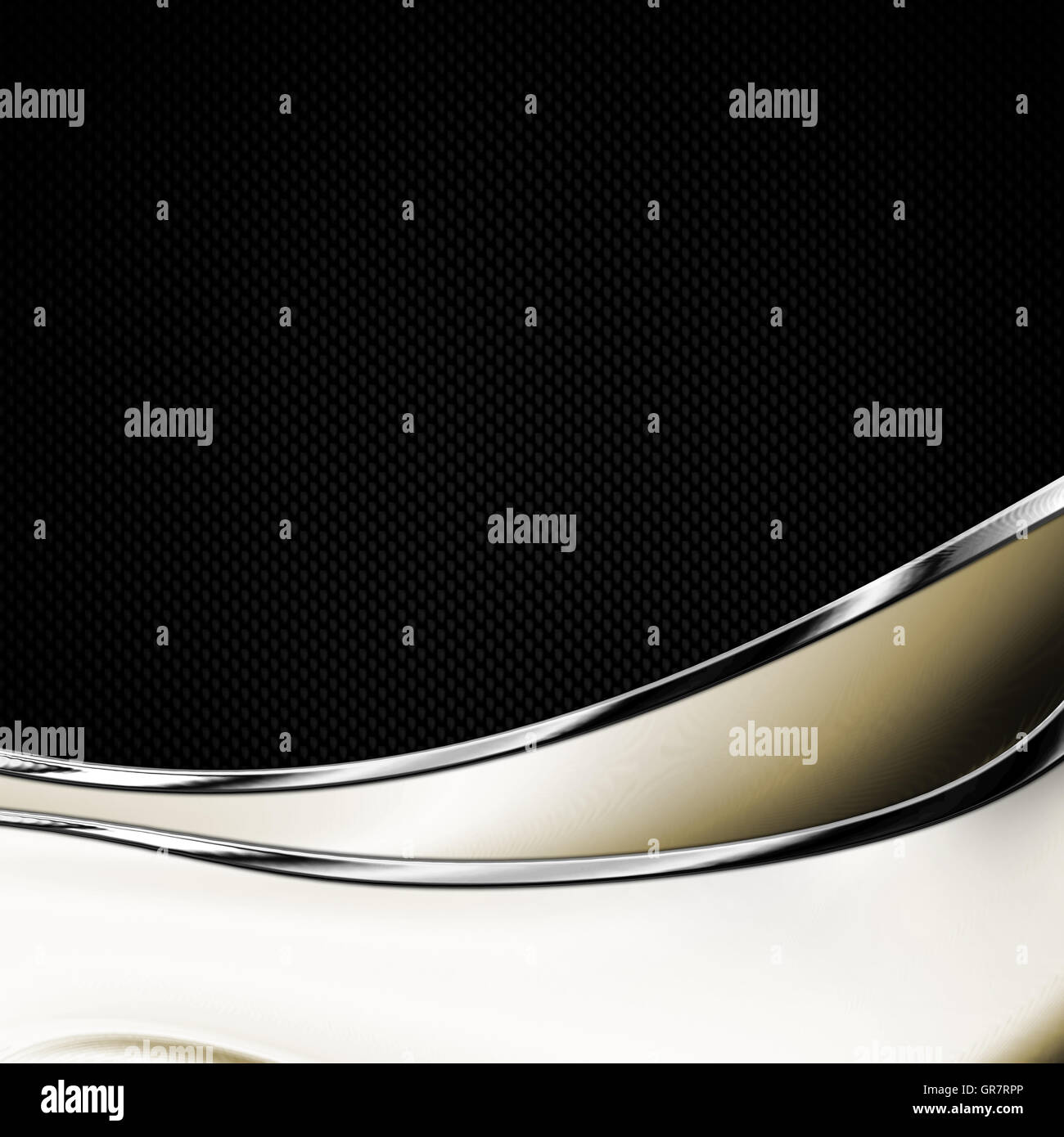 black carbon fiber and curve chromium frame. metal background. material ...