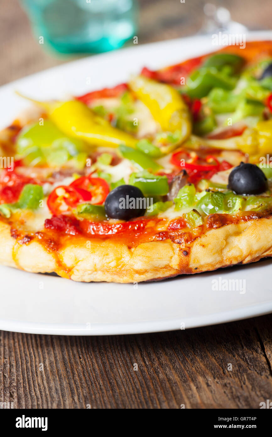 Pizza And Wine Stock Photo - Alamy