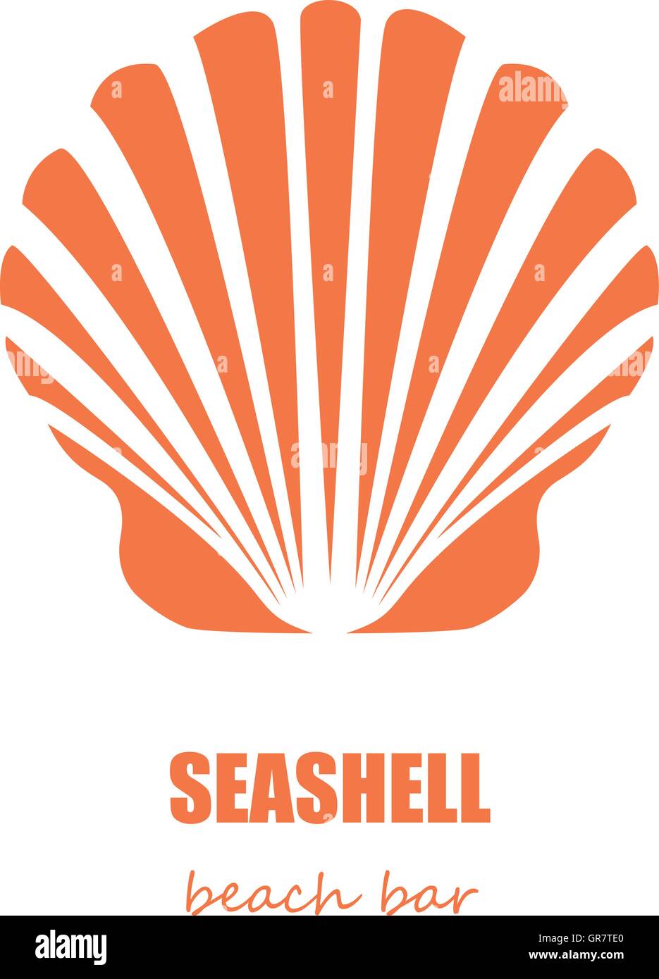 Orange seashell silhouette beach bar or restaurant Stock Vector Image ...