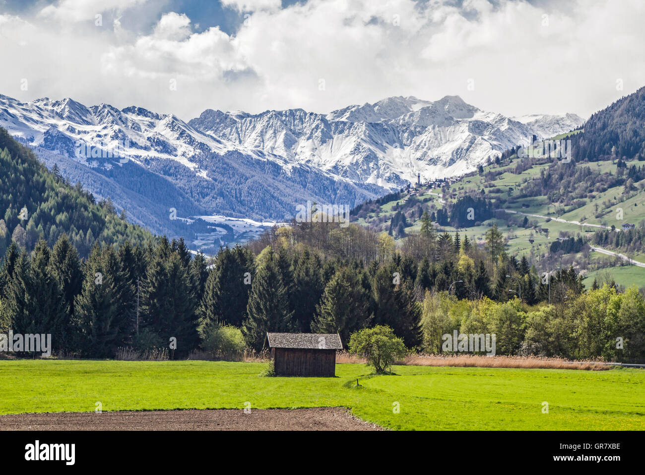 Spring In The Eisack Valley Near Sterzing Stock Photo - Alamy