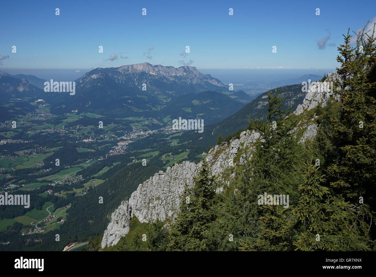 Unterberg From Jenner With Berchtesgaden And Bischofswiesen Stock Photo ...